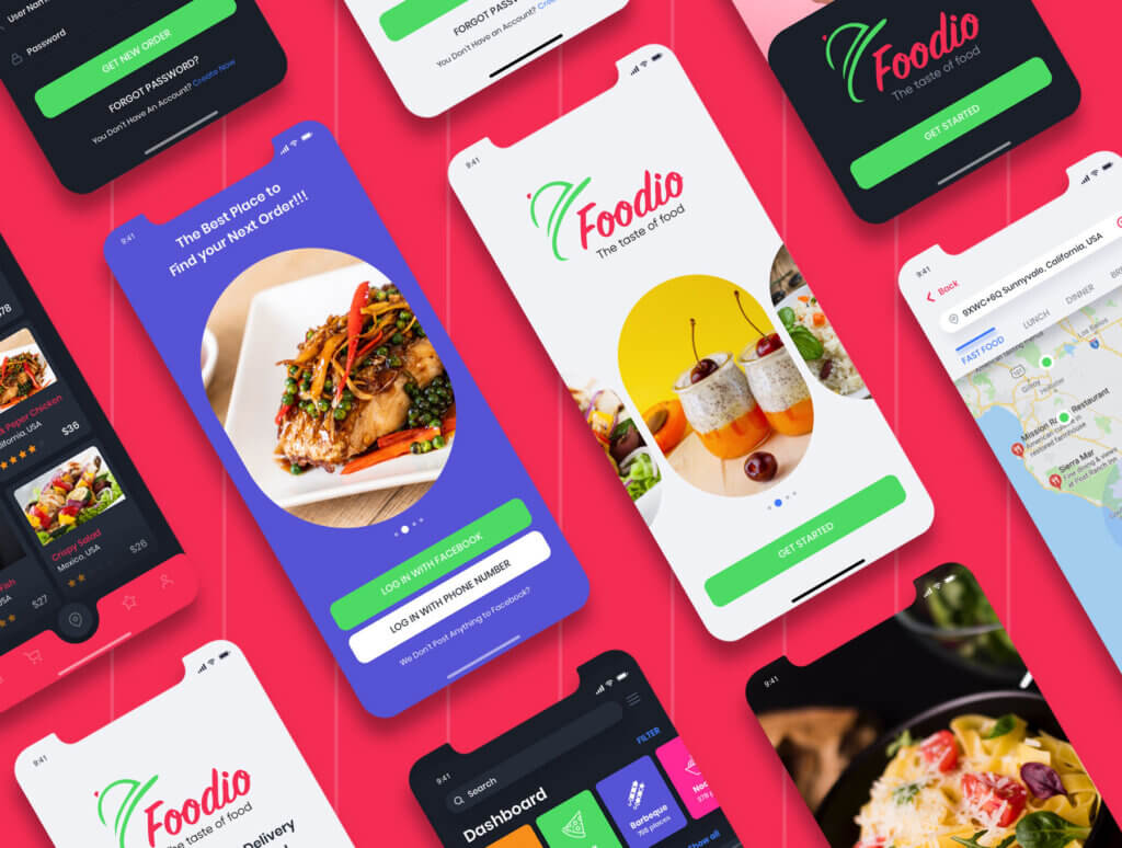 食品外卖购物UI界面设计套件素材模板下载Foodio - Food Delivery App Ui Kit Sketch Template ...